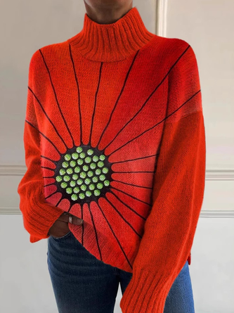Turtleneck Casual Sweatshirt | anniecloth