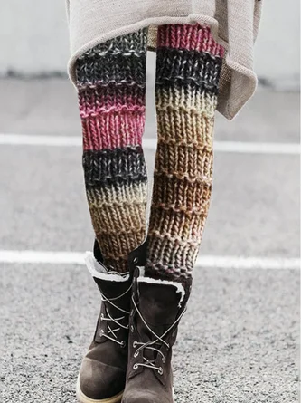 Color blocked sweater, knitted texture base pants | anniecloth